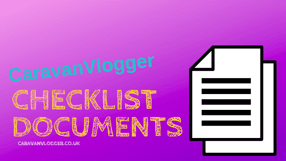 Caravan Checklists – Documents – Caravan Vlogger
